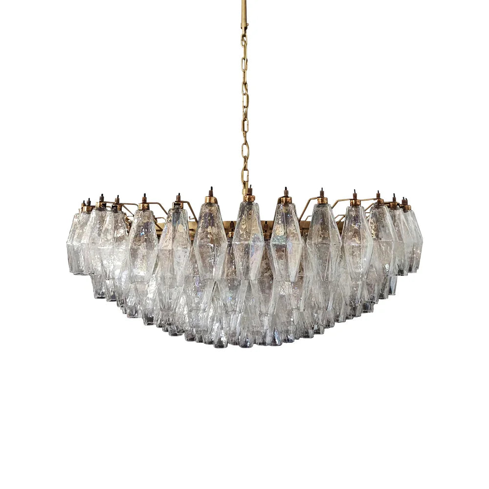 Amazing Murano Faceted Transparent Candelier