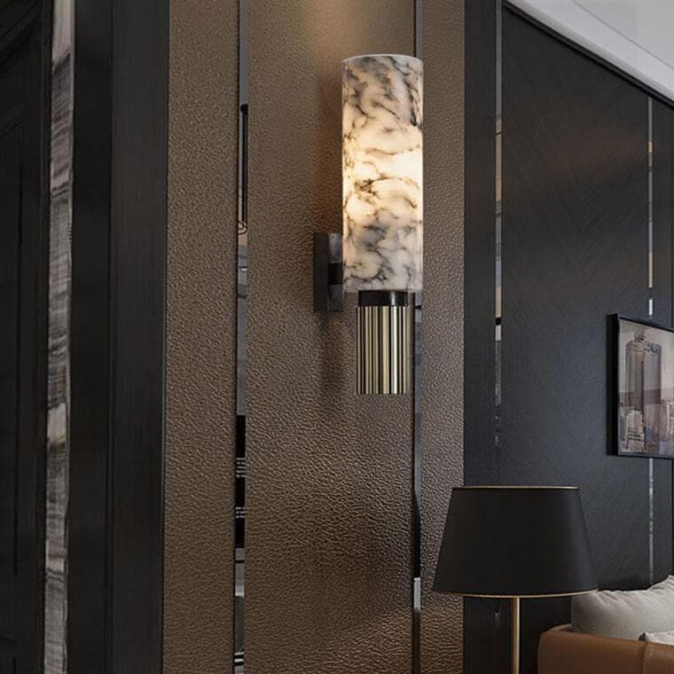 Cylindrical Marble Wall Lamp