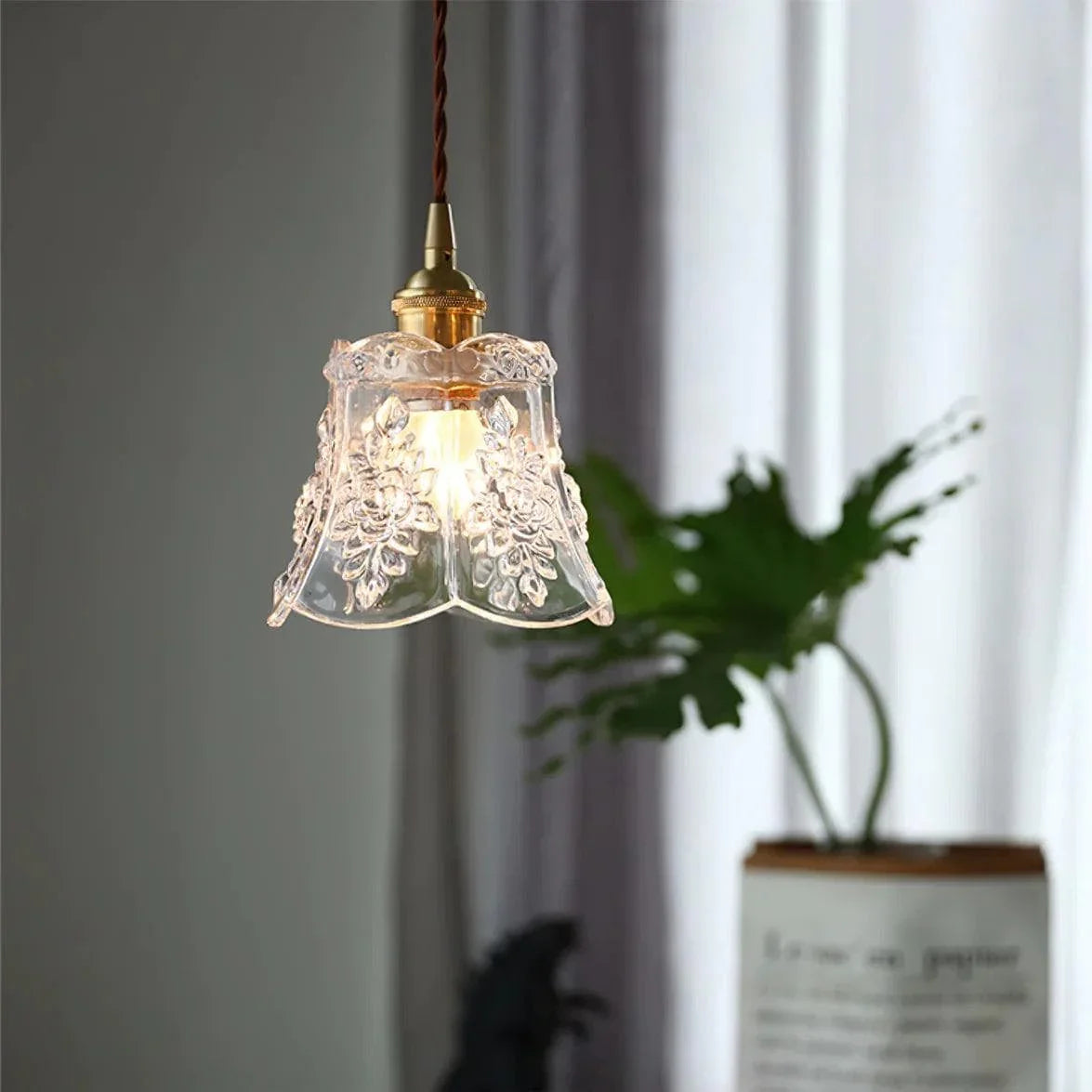 Hexagonal Glass Hanging Lamp – Metavaya