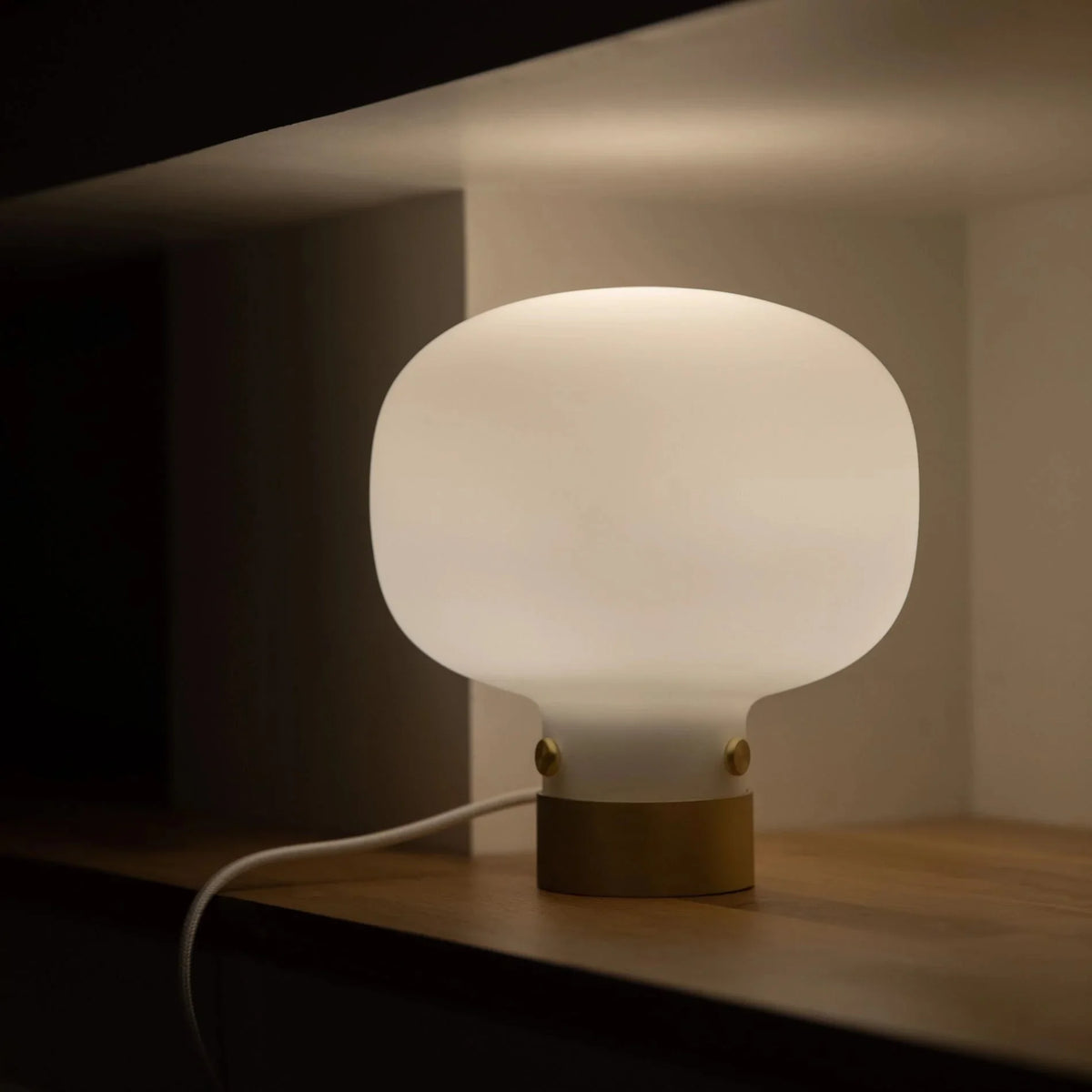 Brass Raito Glass Globe Table Lamp