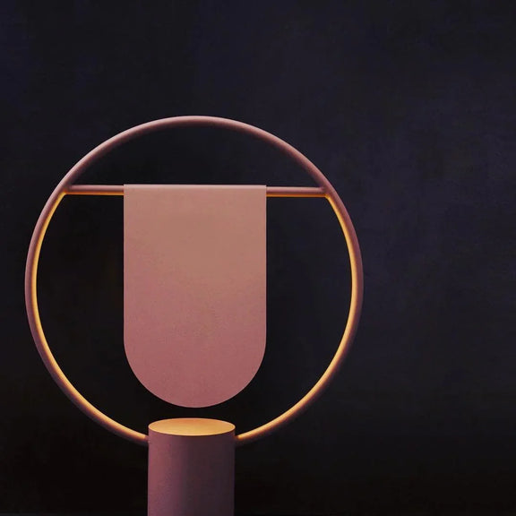 Anae Table Lamp - Slate Grey, Pink, and White – Metavaya